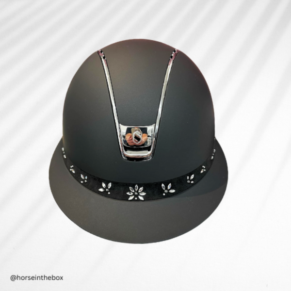 Samshield Miss Shield 2.0 Shadow Matt Helmet Black with Pearl Drops Top ...