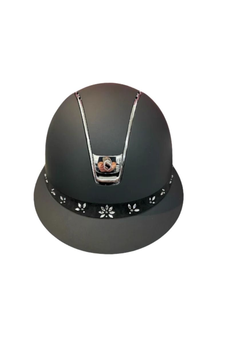 Samshield Miss Shield 2.0 Shadow Matt Helmet Black with Pearl Drops Top ...