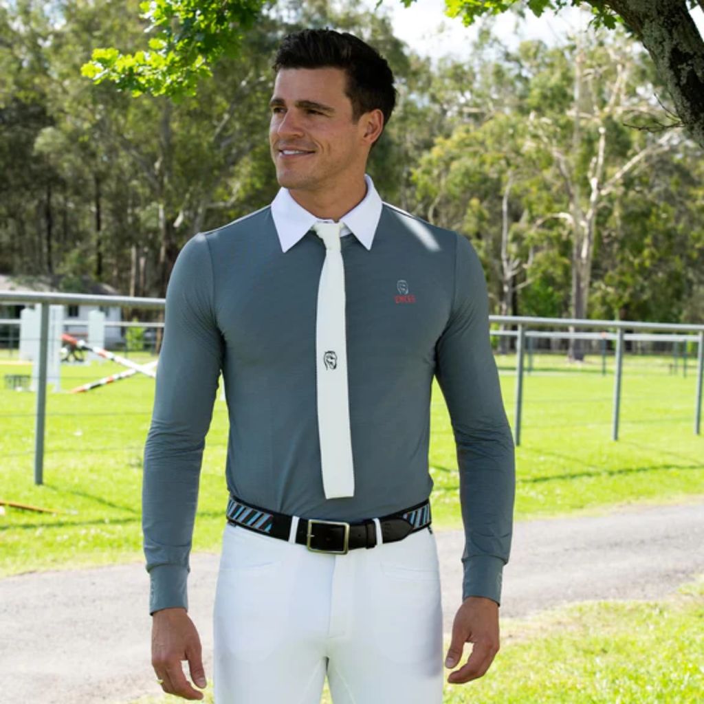 Emcee Apparel Marco Mens Long Sleeved Competition Top – Horse in the Box