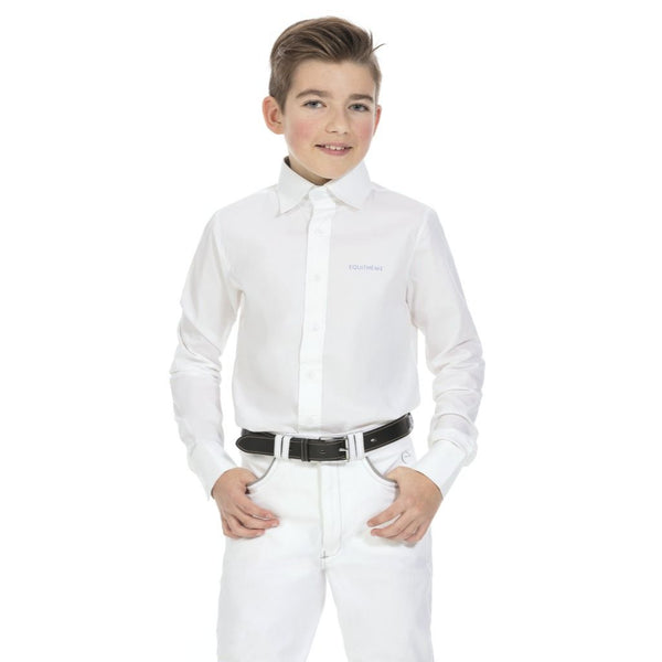 Equi-Theme Mens White Cotton Long Sleeved Competition Shirt - Horse in ...